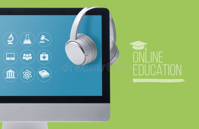 Online Learning Platform on Computer Screen Stock Image - Image of ...