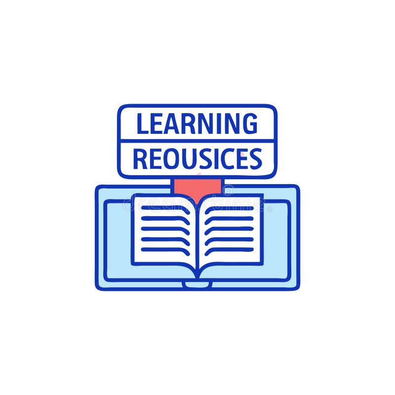 Online Learning Resources with Book and Computer Screen Graphic Stock ...