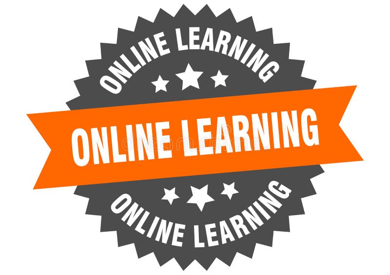 Online Learning Sign. Online Learning Round Isolated Ribbon Label Stock ...