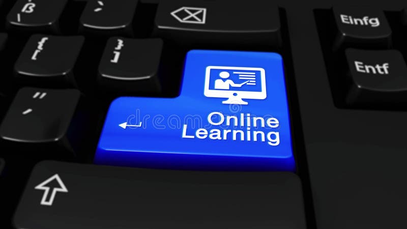 57. Online Learning Round Motion on Computer Keyboard Button. Stock ...