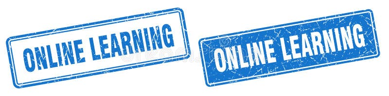 Online Learning Stamp Set. Online Learning Square Grunge Sign Stock ...