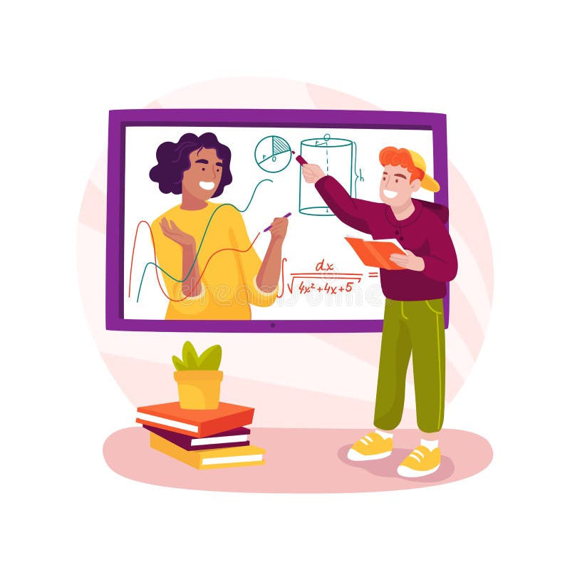 Online Learning System Isolated Cartoon Vector Illustration. Stock ...