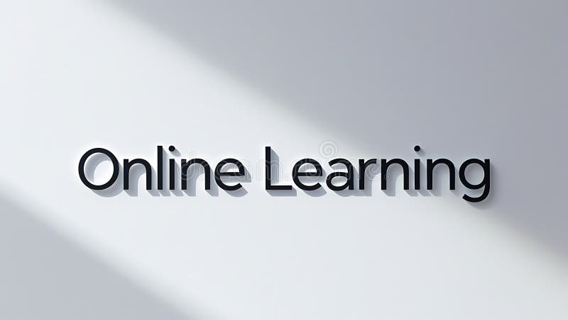 Online Learning Text with Shadow Effect Showcasing Digital Education ...