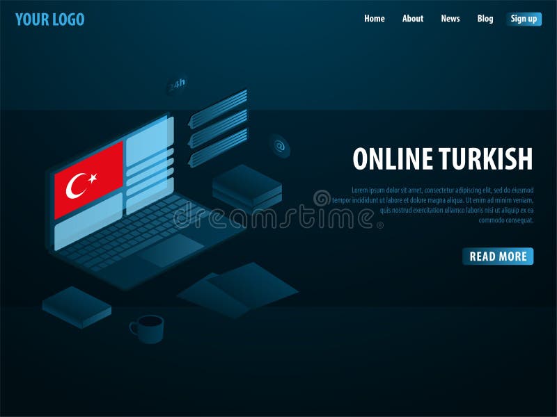 Online Learning Turkish. Education Concept, Online Training ...