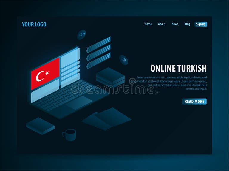 Online Learning Turkish. Education Concept, Online Training ...