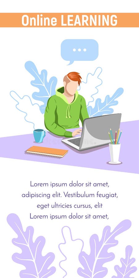 Online Learning Vertical Banner Stock Vector - Illustration of academic ...