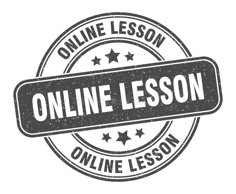 Online Lesson Stamp. Online Lesson Label. Round Grunge Sign Stock ...