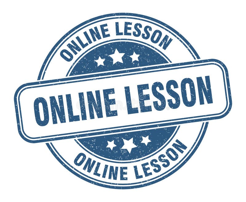 Online Lesson Stamp. Online Lesson Label. Round Grunge Sign Stock ...