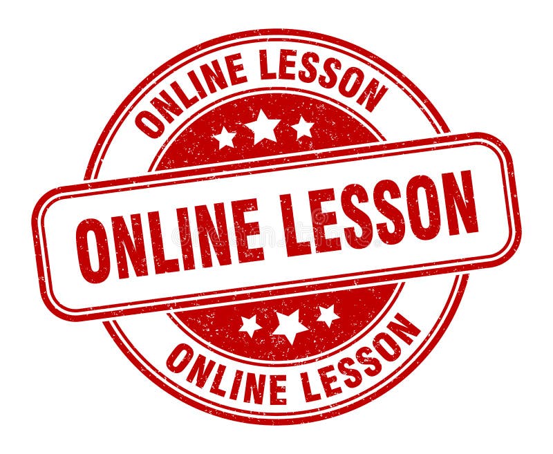 Online Lesson Stamp. Online Lesson Label. Round Grunge Sign Stock ...