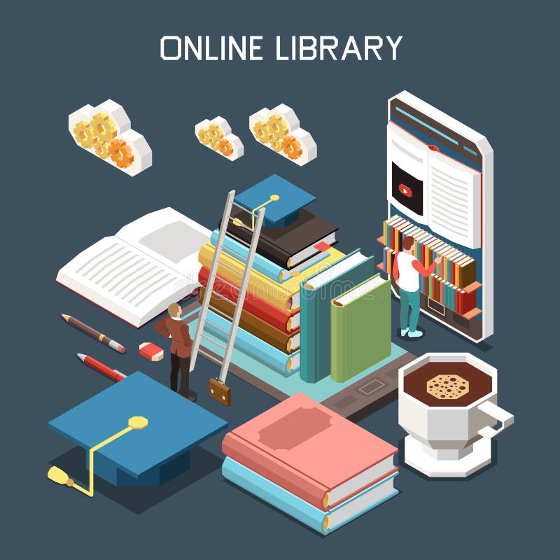 Online Library Isometric Design Concept Stock Vector - Illustration of ...