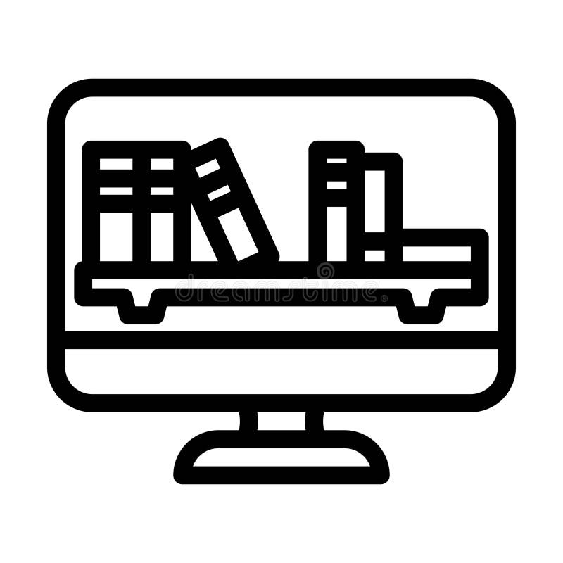 Online Library Learning Platform Line Icon Vector Illustration Stock ...