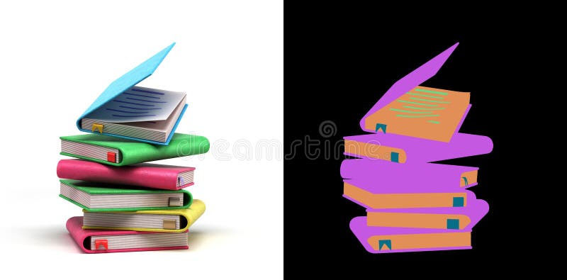 Online Library Services Learning Concept Blank Books in Stack 3d ...