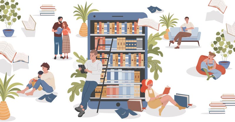 People Sitting in Armchairs and Reading Books, Studying, Working on ...