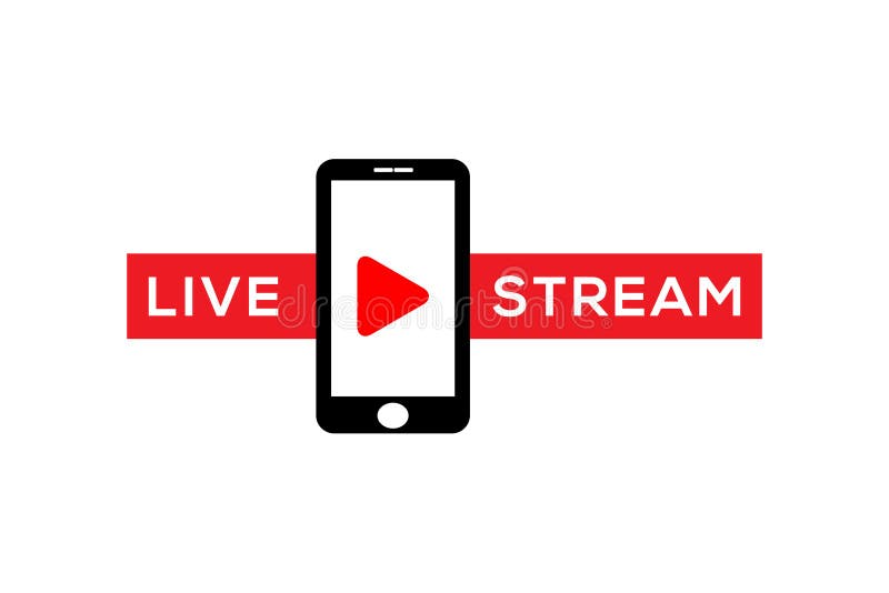 Online Live Streaming Logo Video Play Button with Smart Phone Screen ...