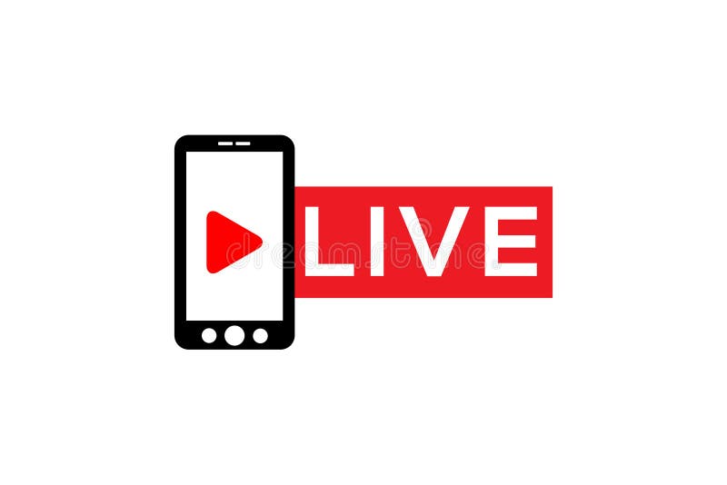 Online Live Video Logo with Video Play Button and Smart Phone Screen ...