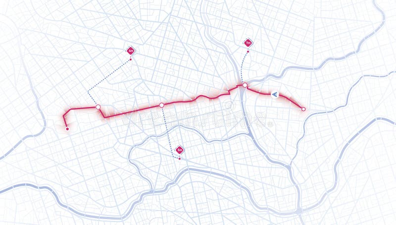 Online Location Tracking of Arrive Time on City Map. Location Tracker ...