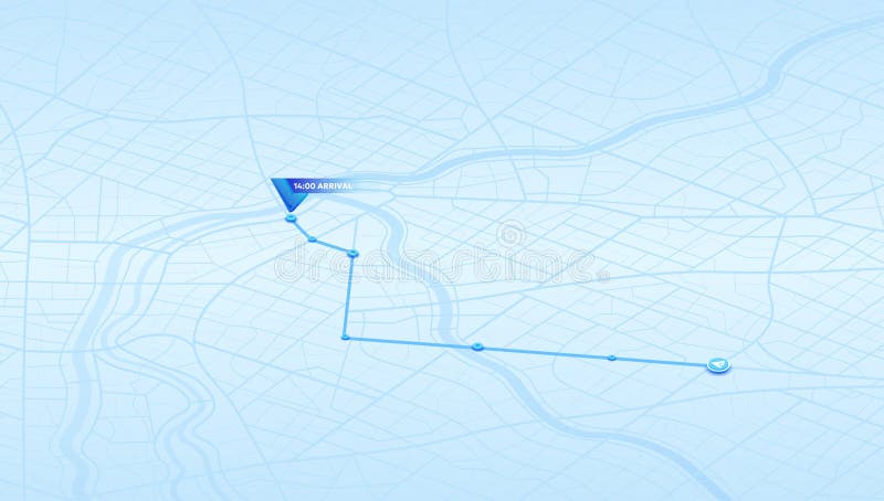 Online Location Tracking of Arrive Time on City Map. Location Tracker ...