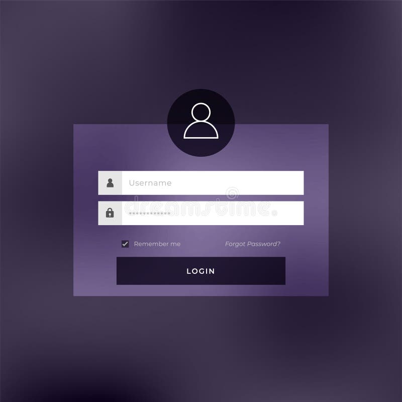 Online Login Page Screen Template for Web or UI App Vetor Stock ...
