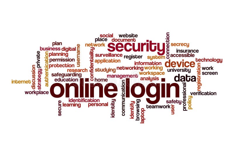 Login word cloud stock vector. Illustration of secure - 259110797