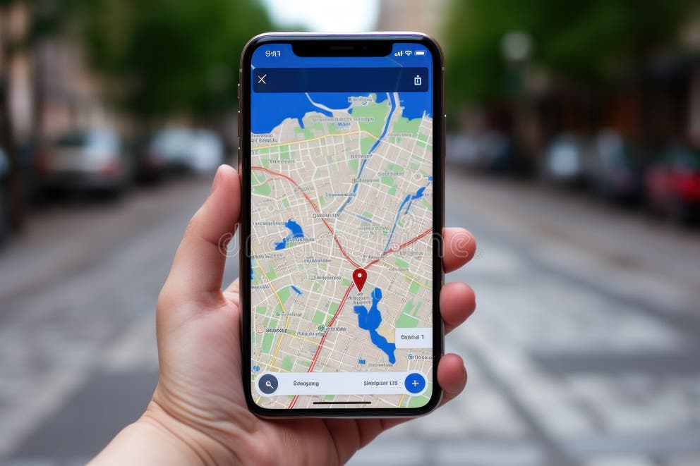 Online Map Navigator Application on Smartphone Interface Stock ...