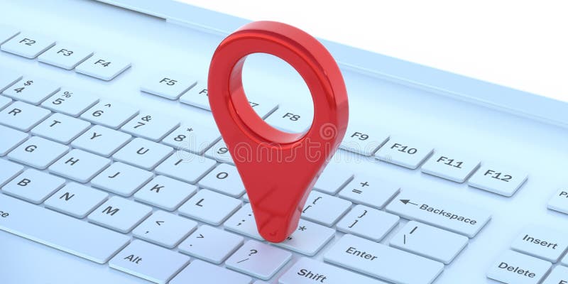 Online Maps, Gps Navigation Concept. Map Pointer Location on a Laptop ...