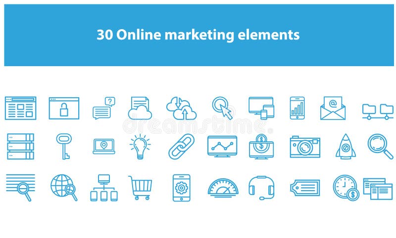 Vector Online Marketing Elements Set - Vector Stock Vector ...