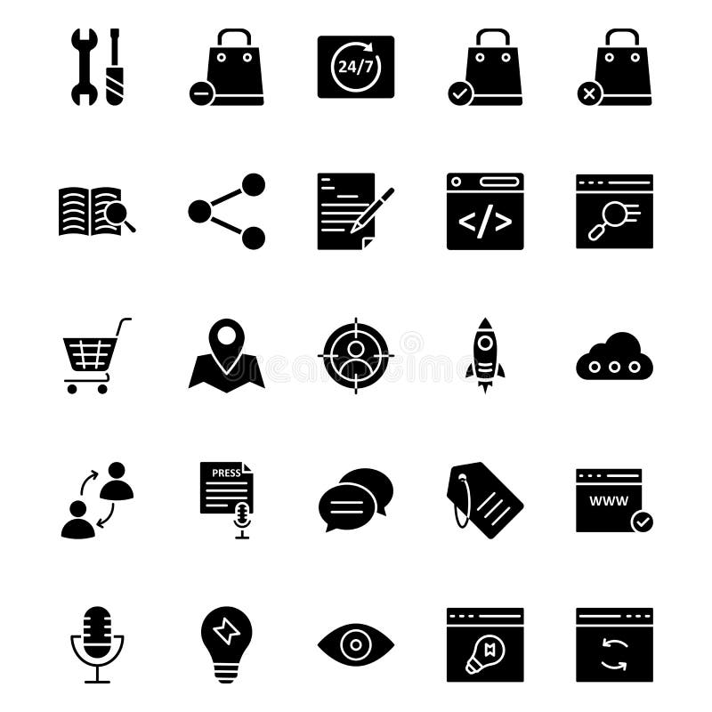 Online Marketing Isolated Vector Icons Set that Can Be Very Easily Edit ...