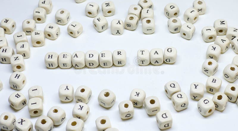 Online Marketing Term on White Background Wooden Abc Header Tag Stock ...