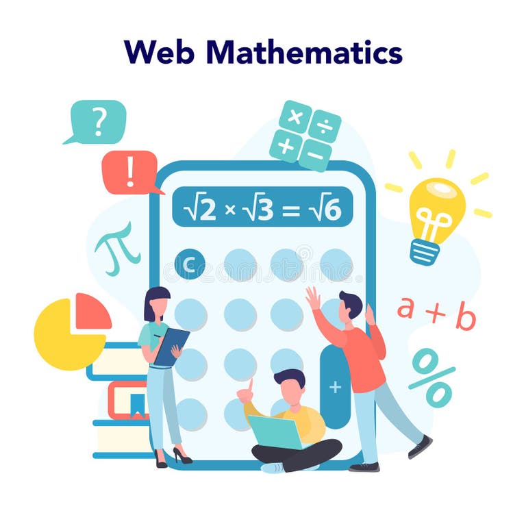 Online Math Course. Learning Mathematics in Internet, Stock Vector ...