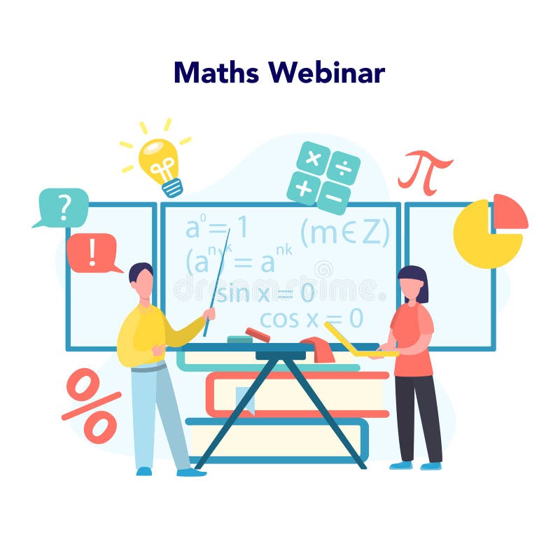 Online Math Webinar. Learning Mathematics in Internet, Idea Stock Vector - Illustration of ...
