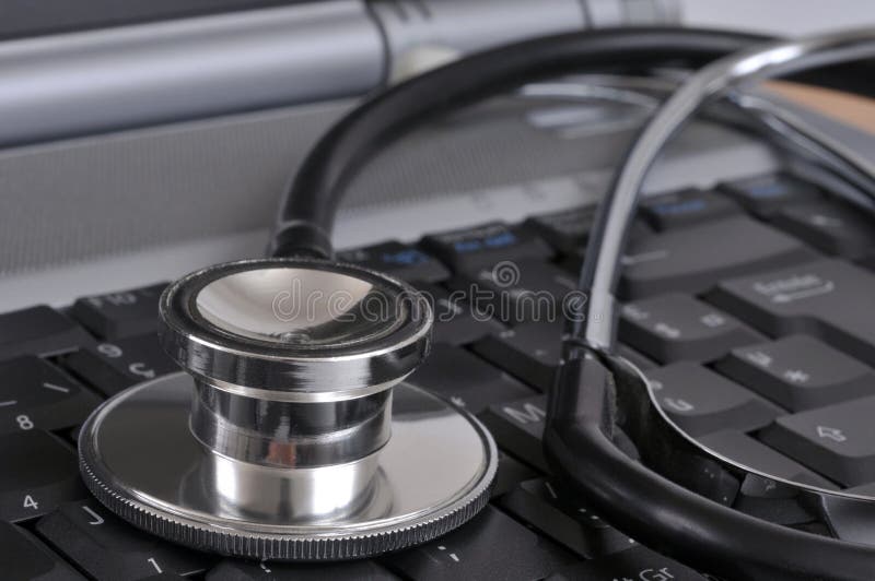 Stethoscope on a Computer Keyboard Close-up Stock Photo - Image of ...