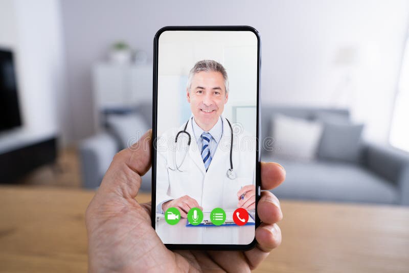 Online Medical Doctor Video Chat and Webcast Stock Photo - Image of ...