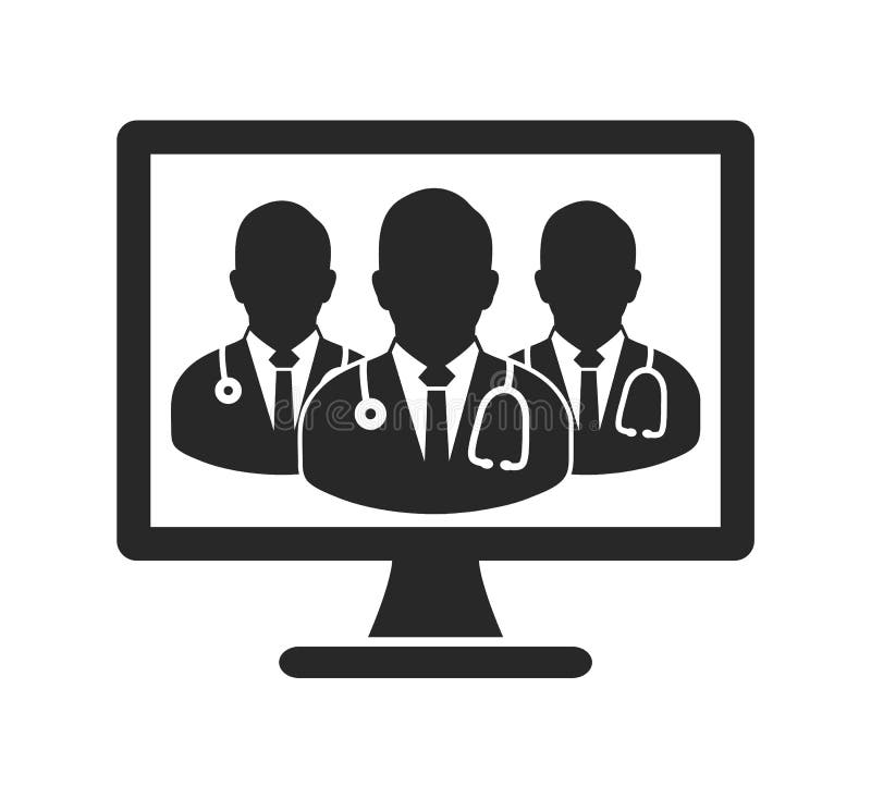 Medical Team Icon with Male Doctor Symbols. Stock Vector - Illustration ...