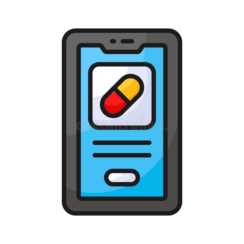 Online Medication, Capsule Inside Computer Screen Concept Icon of ...