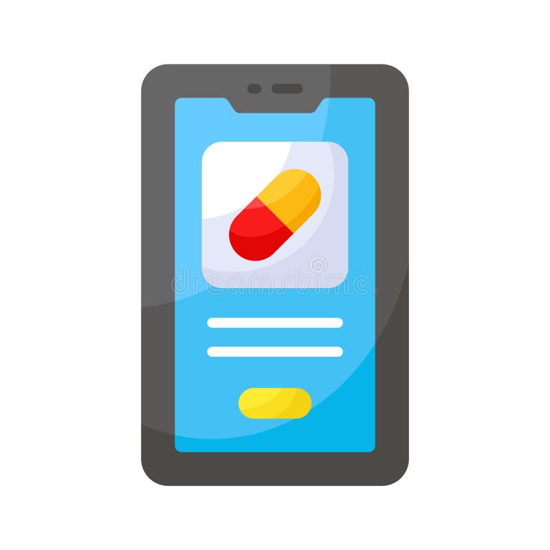 Online Medication, Capsule Inside Computer Screen Concept Icon of ...