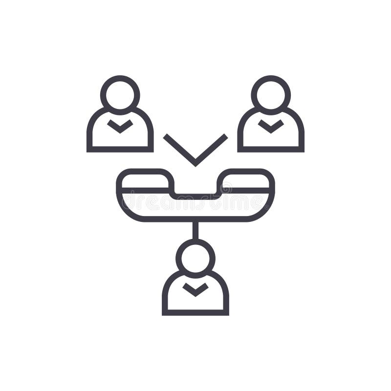 Online Meeting Linear Icon Sign Symbol Vector On Isolated Background