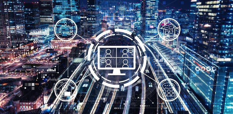 Online Meeting Theme with a Large Train Station Stock Image - Image of ...