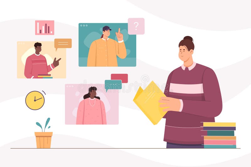 Online Meeting for Training in Virtual Class, Education of Student ...