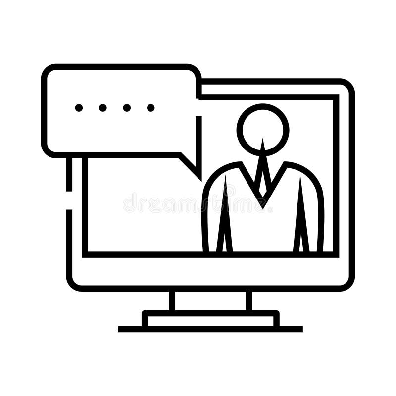 Online Mentor Line Icon, Concept Sign, Outline Vector Illustration ... Online Mentor Line Icon, Concept Sign, Outline Vector Illustration ...