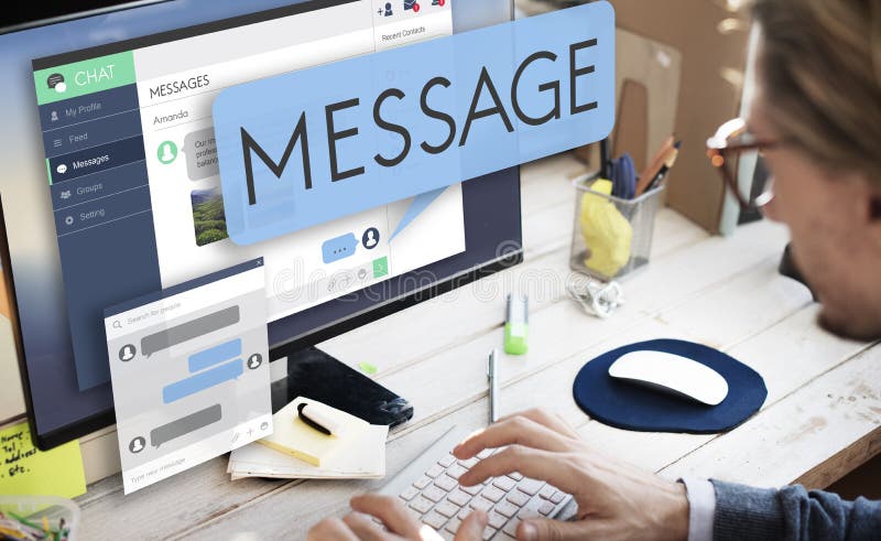 Online Message Email Digital Chatting Concept Stock Image - Image of ...
