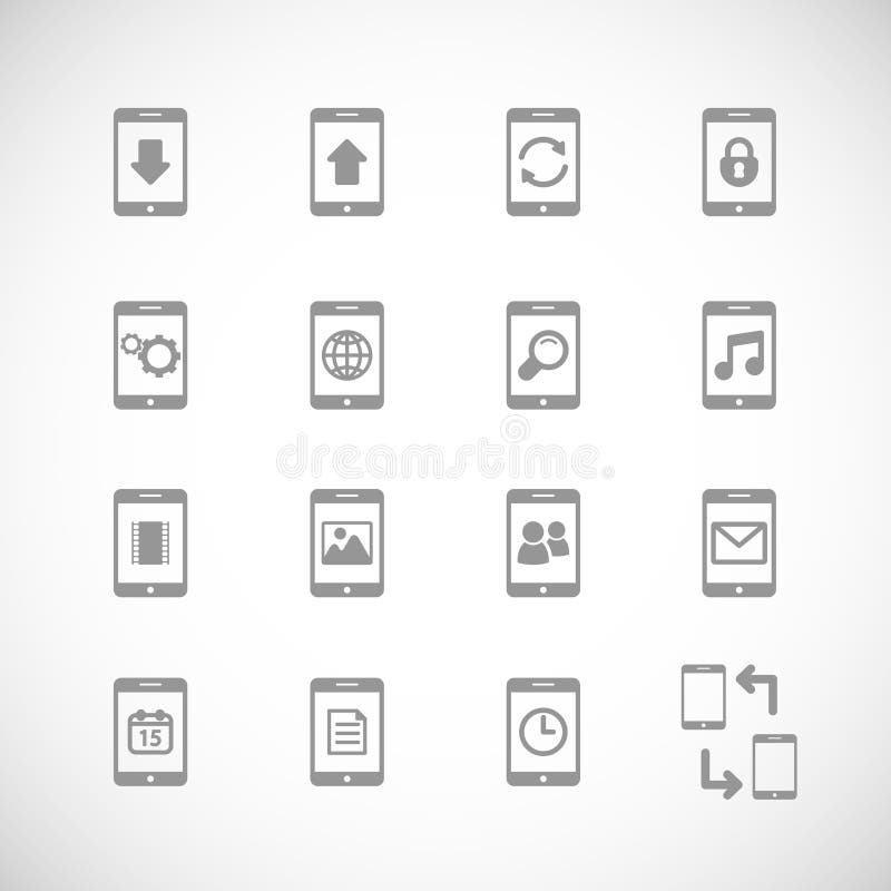 Online Mobile Applications Iconset, Contour Flat Stock Vector ...