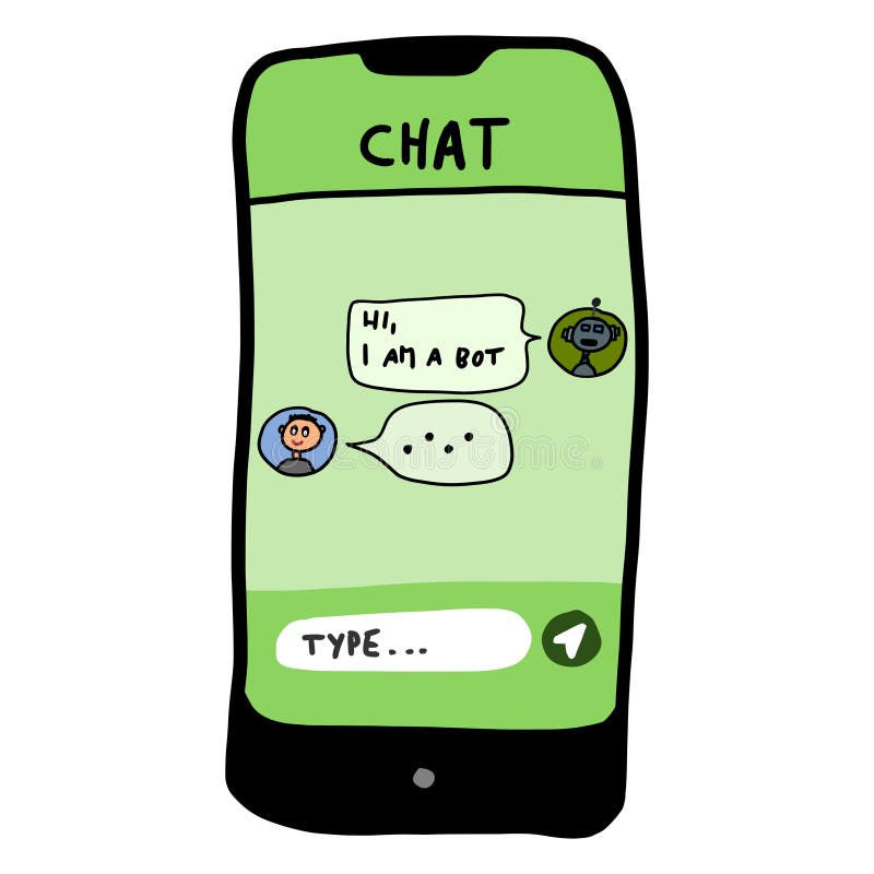 Online Mobile Chat on a Smartphone with a Chatbot Stock Vector ...