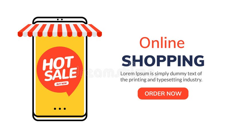 Online Mobile Shop Ecommerce Order. Entertainment Vector Online ...