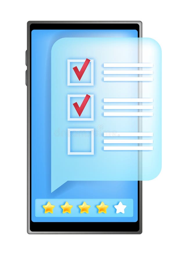 Online Mobile Survey Questionnaire Form Vector Illustration, Smartphone ...