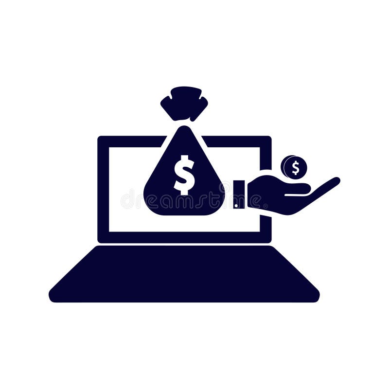 Online money payment icon stock vector. Illustration of transfer ...