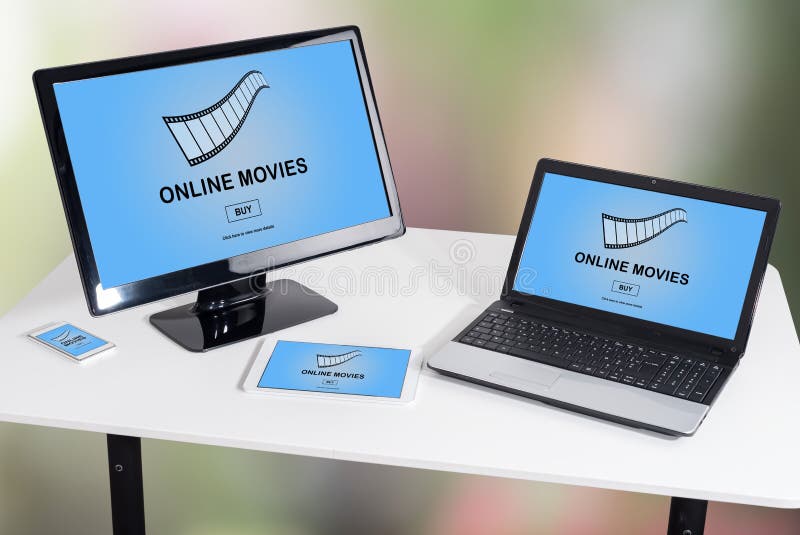 Online Movie Concept on Different Devices Stock Image - Image of ...
