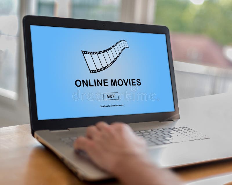 Online Movie Concept on a Laptop Stock Image - Image of video, internet ...