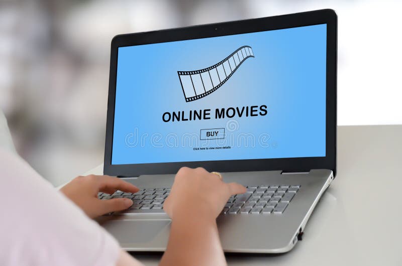 Online Movie Concept on a Laptop Stock Photo - Image of laptop, concept ...