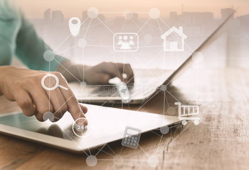 Online networking stock photo. Image of company, globe - 98706044