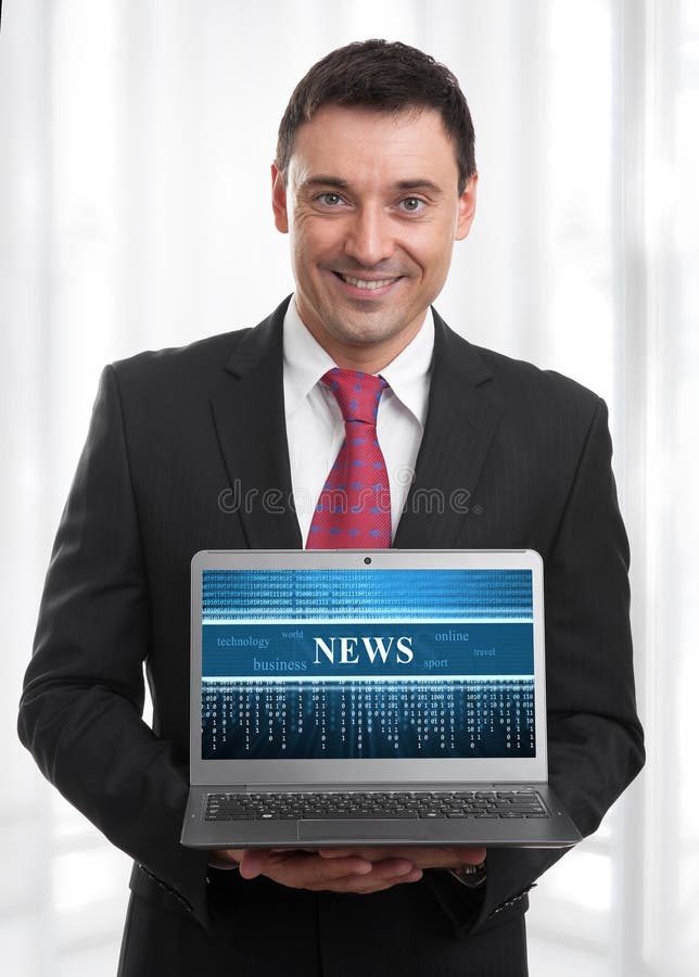 TV Evening News Anchor Man Reporter Newscast Stock Image - Image of ...